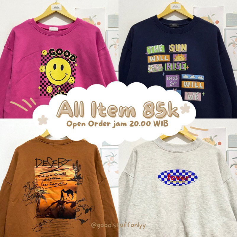 Jual [PART 2] ALL ITEM 85K SWEATER CREWNECK HOODIE OVERSIZE GEMOY ...