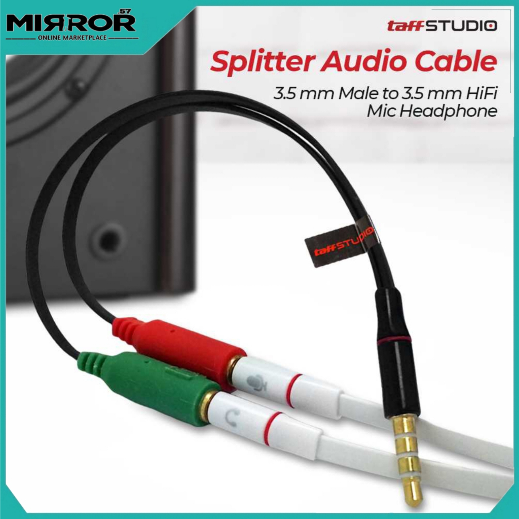Jual Splitter Audio Cable 3.5mm Male to 3.5mm HiFi Mic Headphone ...