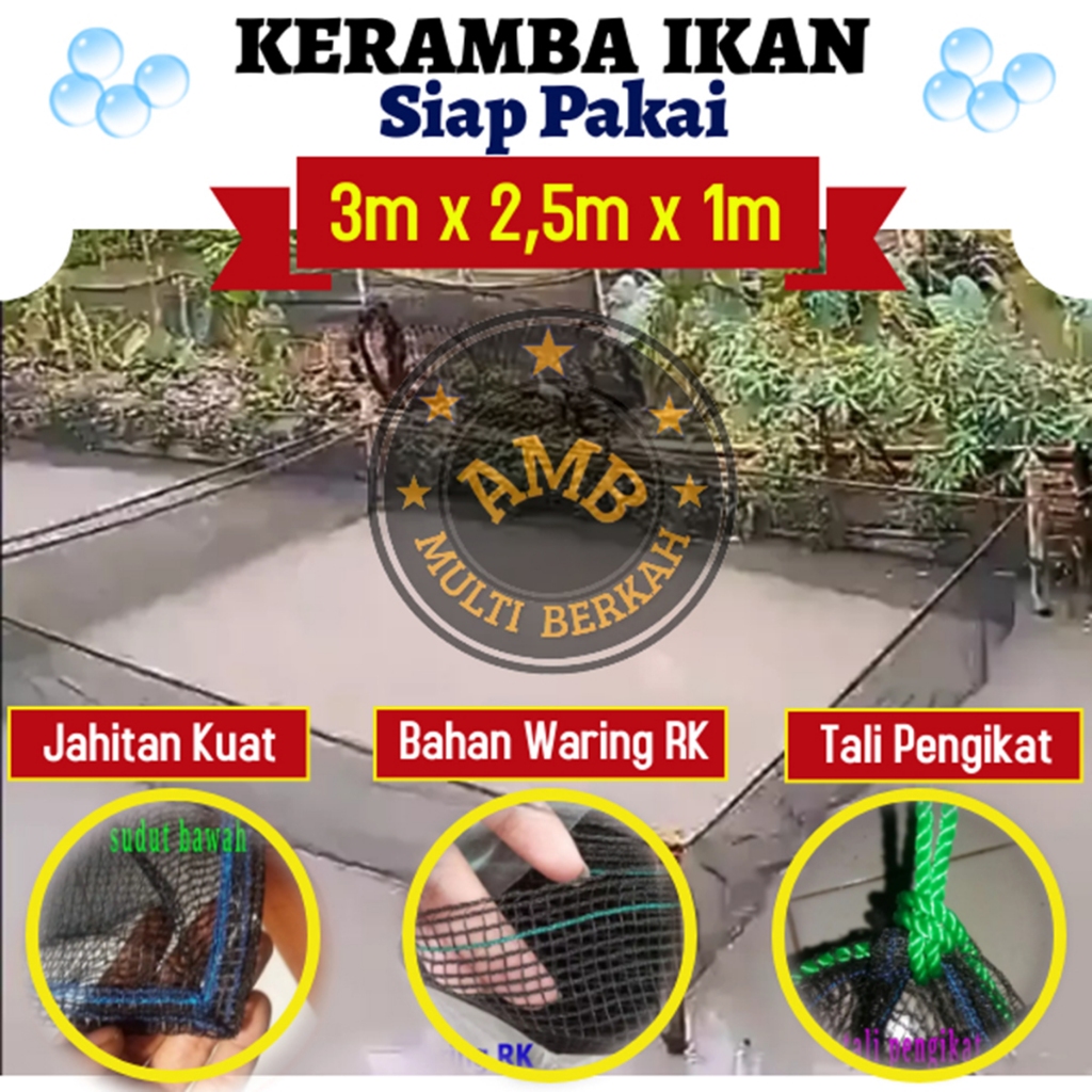 Jual Jaring Keramba Ikan Hapa Kramba Apung Ukuran 3m x 2,5m x 1m ...