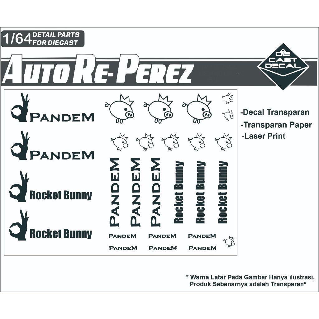 Jual DECAL HOTWHEELS AUTOREPEREZ - LIVERY PANDEM | Shopee Indonesia