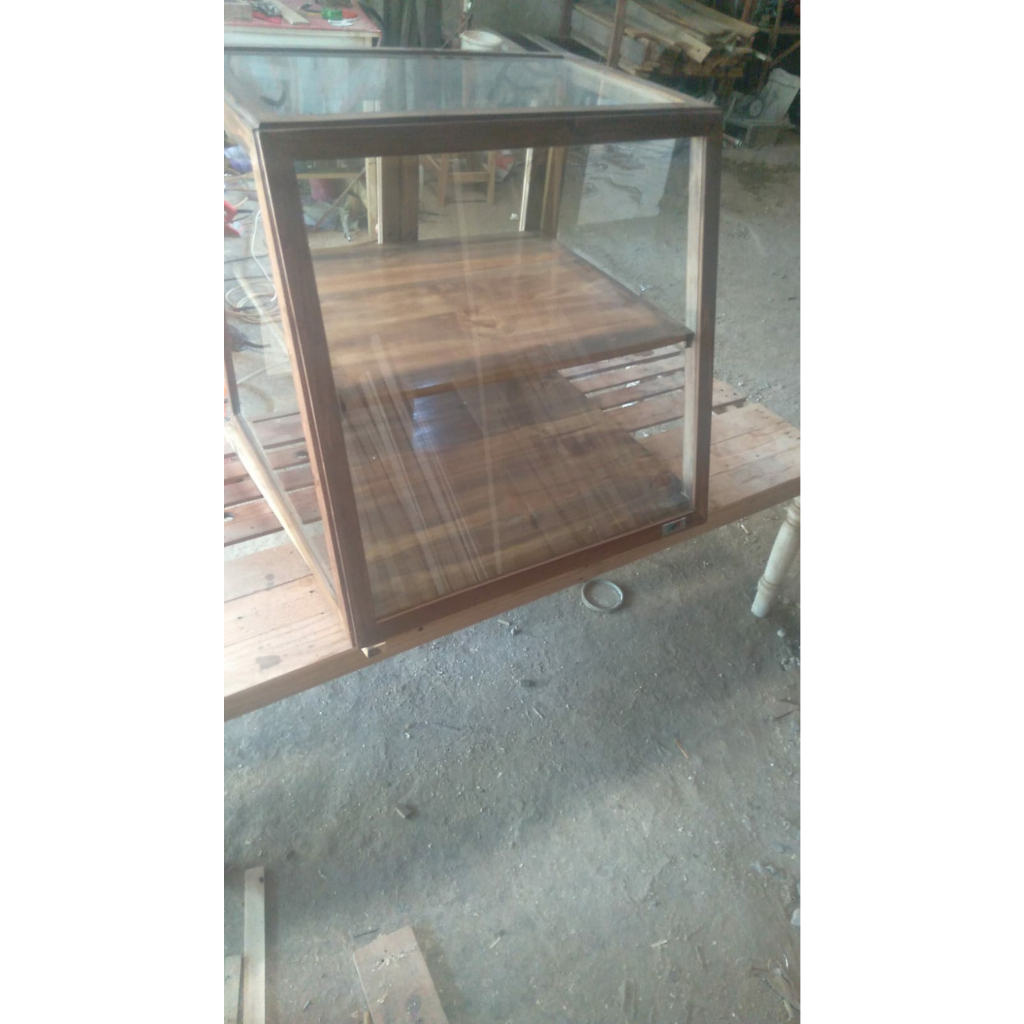 Jual BEST etalase roti kue cafe resto warung food display makanan kayu ...