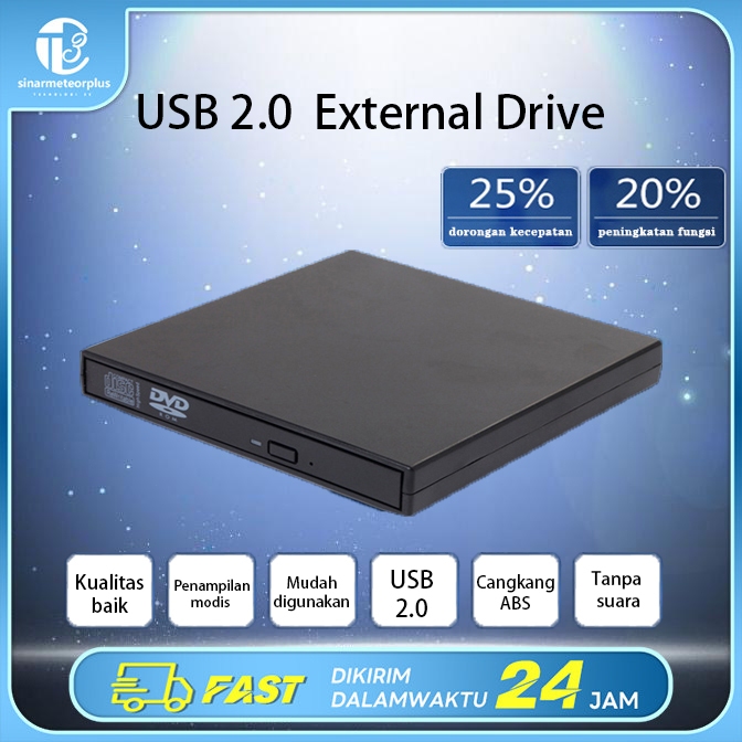 Jual CD ROM Drive External DVD Drive Slim Portable Optical Drive Writer ...