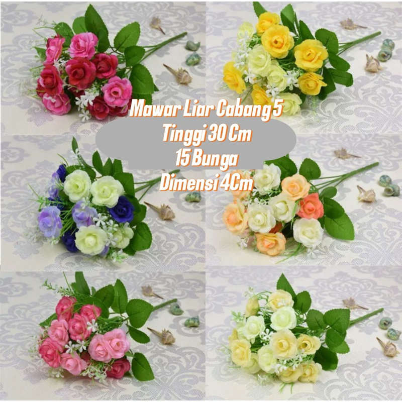 Jual Mawar Liar cabang 5/ Bunga Hias / Bunga Dekorasi/Bunga Daisy ...
