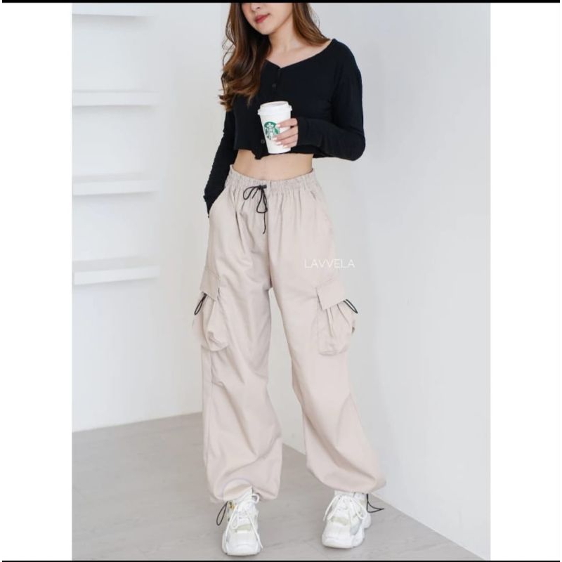 Jual Zayida - Kiya Cargo Pants Wanita Highwaist Loose Korean Style Jumbo - Celana Cargo | Shopee ...