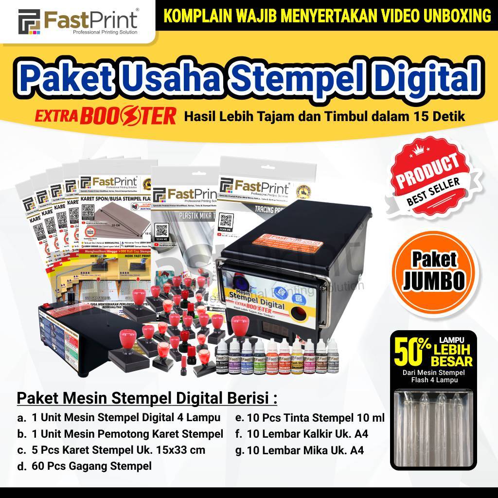 Jual Paket Jumbo Mesin Stempel Digital Warna 4 Lampu Lengkap | Shopee Indonesia