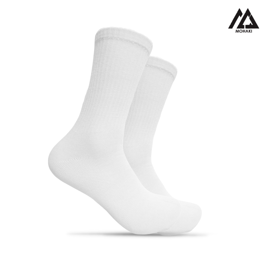 Jual Kaos Kaki Polos Putih Premium | Mohaki Socks | Shopee Indonesia