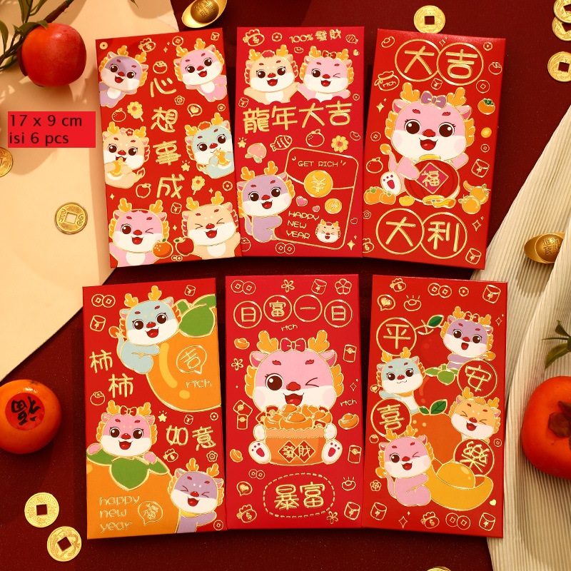 Jual Amplop Angpao Merah Tulisan Hoki Tahun Naga 2024 | Shopee Indonesia