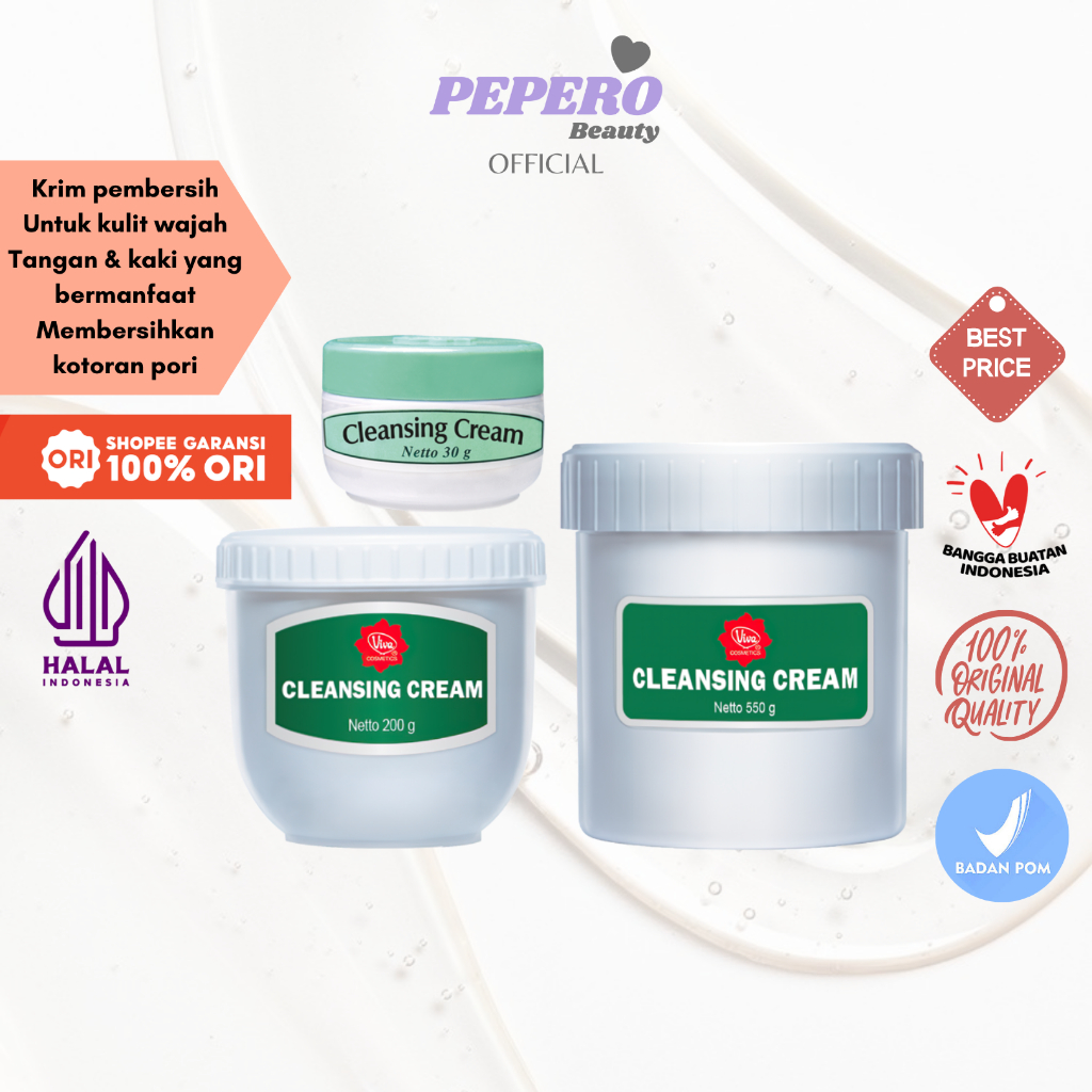 Jual VIVA Cleansing Cream (DEEP CLEANSING) - 30g/ 200g/ 550g | Shopee ...