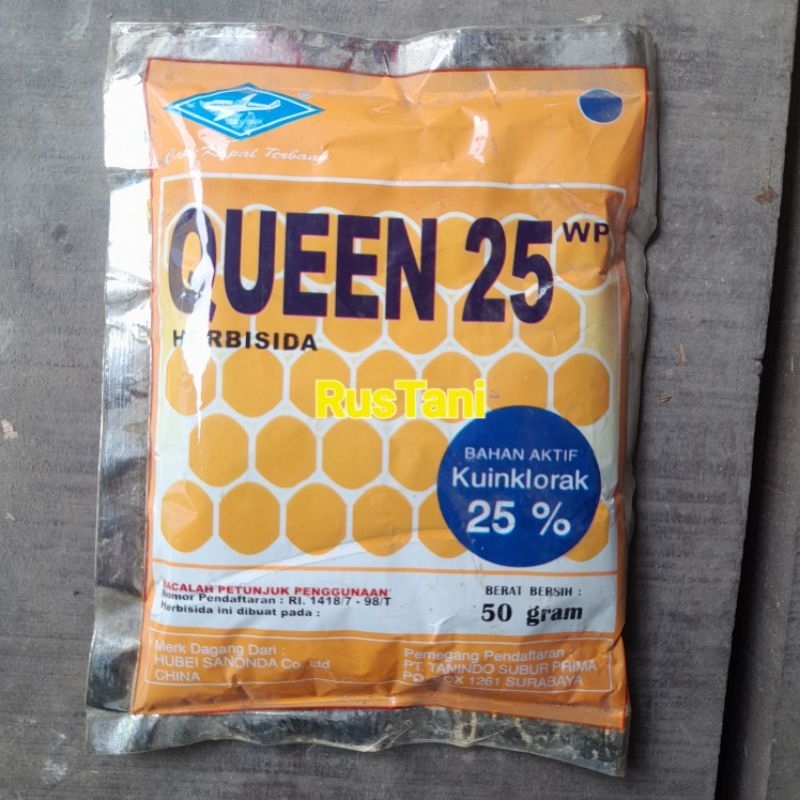 Jual Herbisida QUEEN 25WP 50Gr Bahan aktif : Kuinklorak 25% | Shopee ...