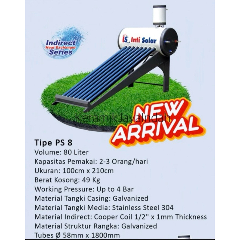 Jual INTI SOLAR INTISOLAR WATER HEATER PS8 PS 8 PEMANAS AIR SOLAR CELL ...