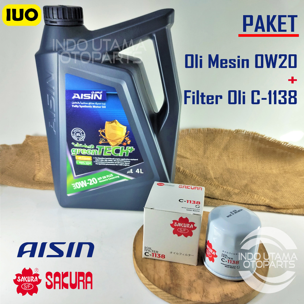 Jual Oli Mesin 0w 20 Aisin dan Filter Oli Avanza Xenia Grandmax C-1138 ...