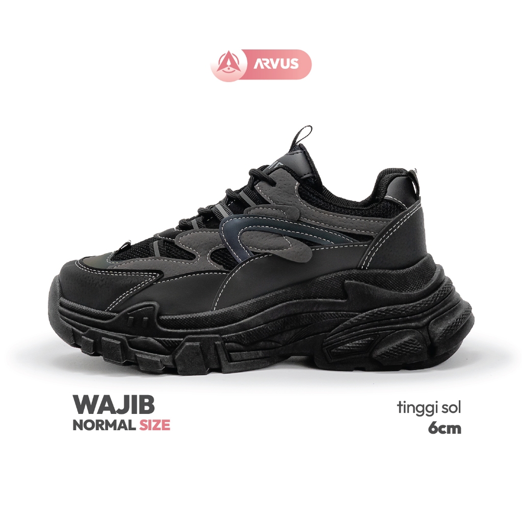 Jual Arvus Axela Sepatu Sneakers Wanita Sport Shoes Fashion Korea Black ...