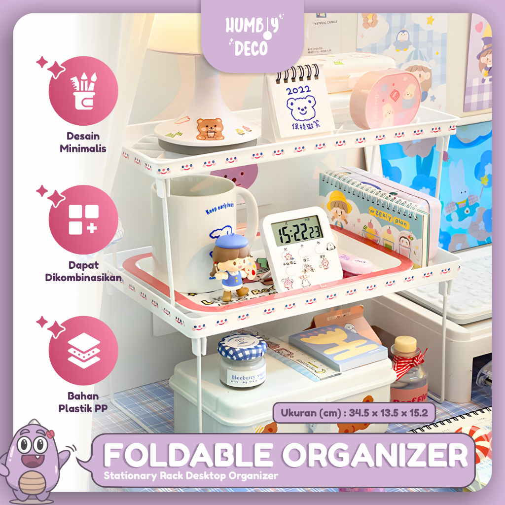 Jual Humbly Deco - Korean Minimalist Foldable Stationary Rack Desktop ...
