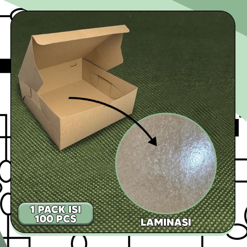 Jual Kardus nasi 20x20 LAMINASI / Dus kotak nasi / kotak nasi kraft ...