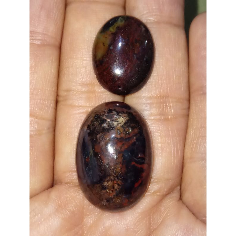 Jual Natural Batu Badar Besi Corak Unik 2 Pieces | Shopee Indonesia