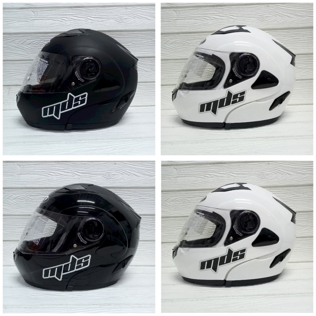 Jual HELM MDS PRO RIDER SOLID BLACK DOFF MDS MODULAR MDS PRORIDER ...