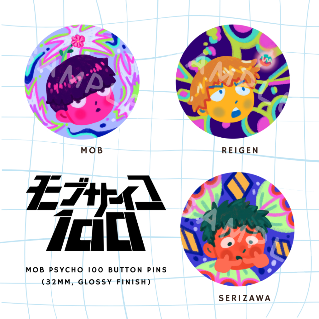 Jual Mob Psycho 100 Button Pins | Shopee Indonesia