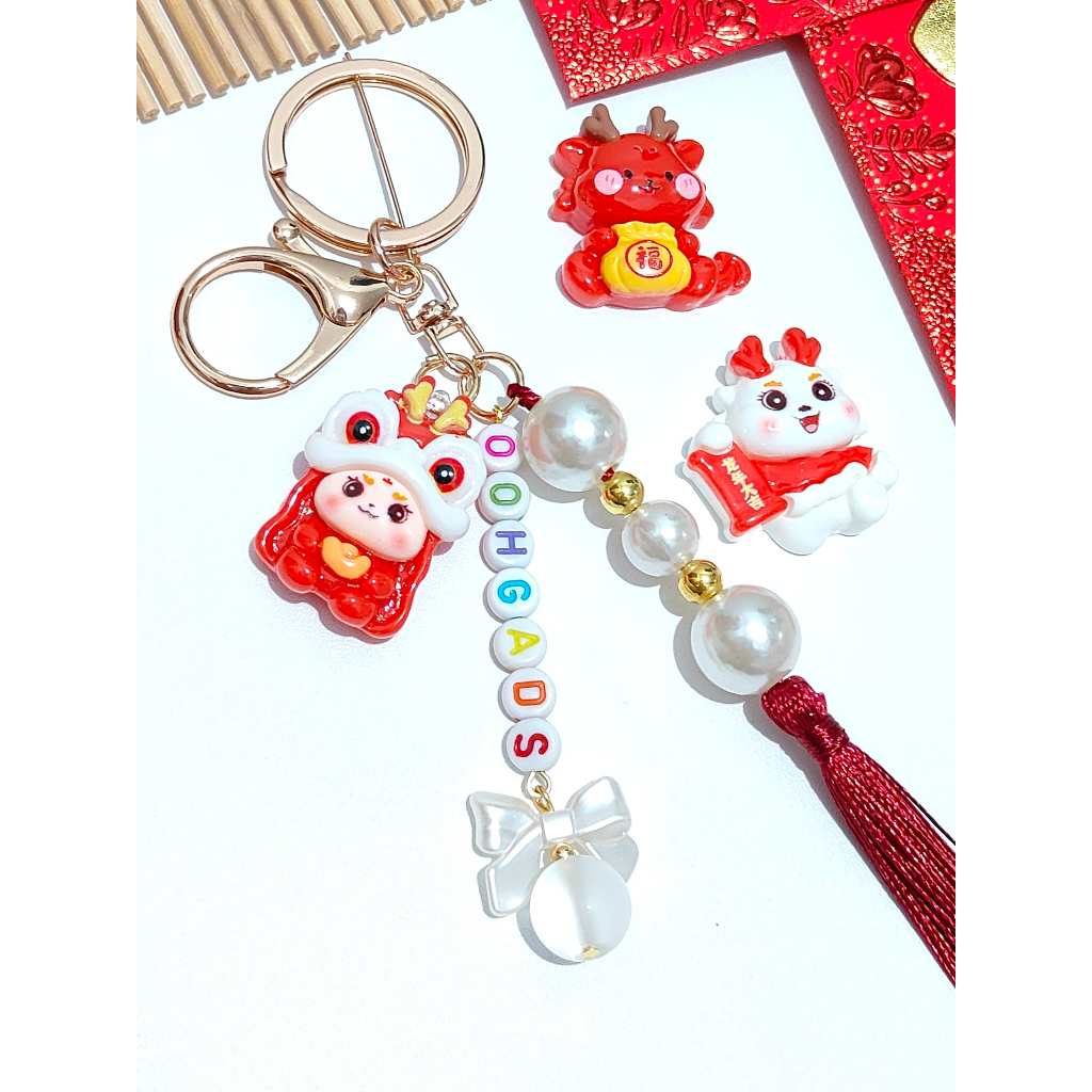 Jual Gantungan Kunci Imlek 2024 / Keychain Naga Dragon Custom Nama ...
