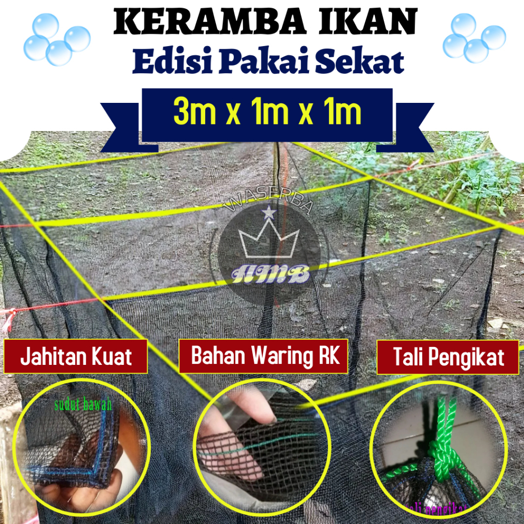 Jual Jaring Keramba Ikan Sekat Bahan Kasa Hijau Waring Anti Geser ...