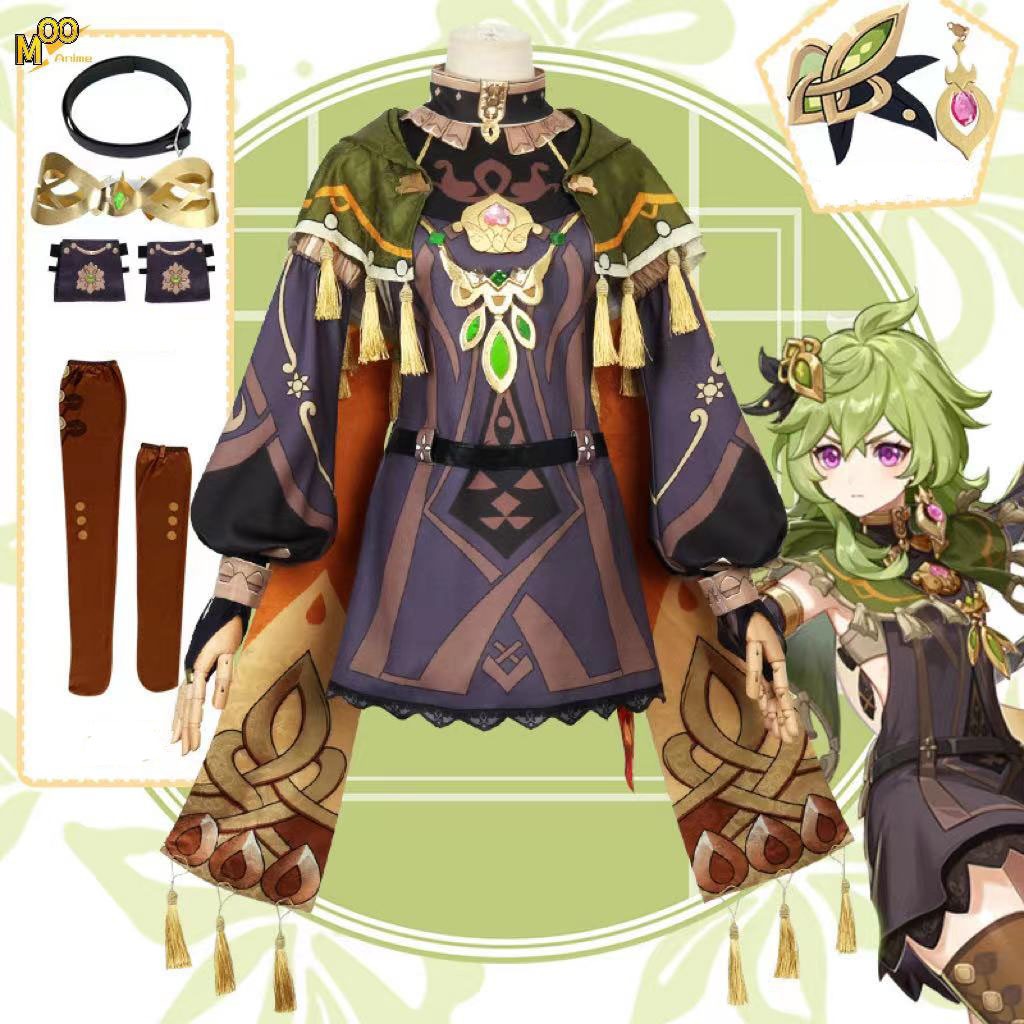 Jual Genshin impact Collei cosplay costume Set and Collei cosplay wig ...