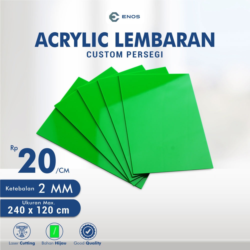 Jual AKRILIK LEMBARAN 2MM WARNA HIJAU / ACRYLIC UKURAN BEBAS PILIH SENDIRI POTONGAN CUSTOM LASER ...