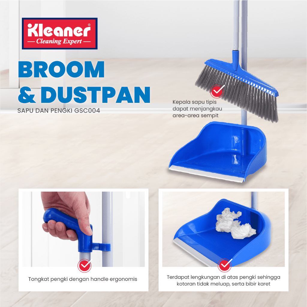 Jual Kleaner Set Sapu Lantai dan Pengki Pembersih Lantai Serbaguna ( 1 ...