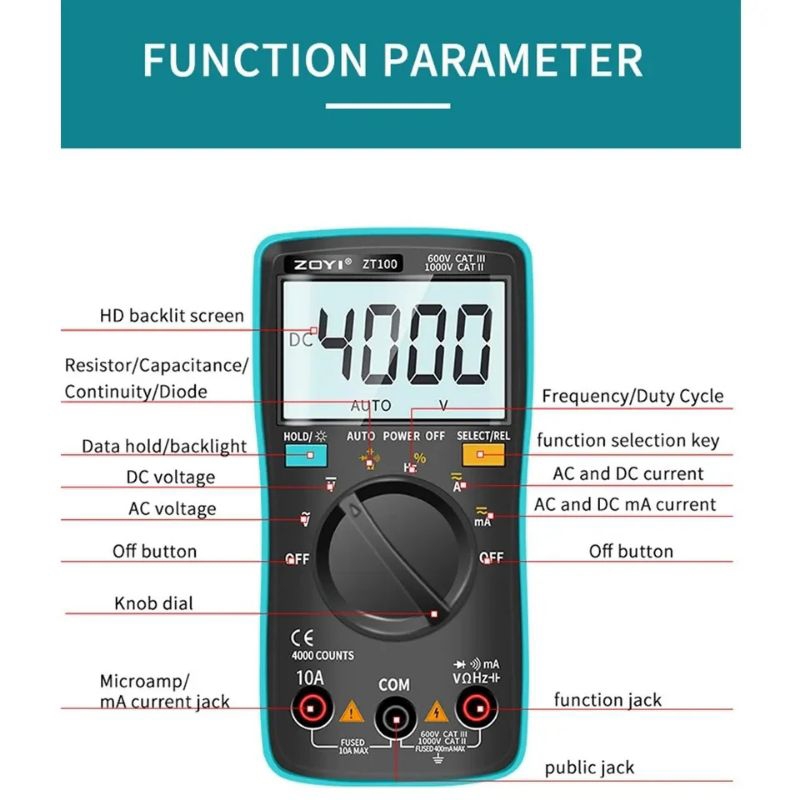 Jual multitester multimeter zoyi zt100 | Shopee Indonesia