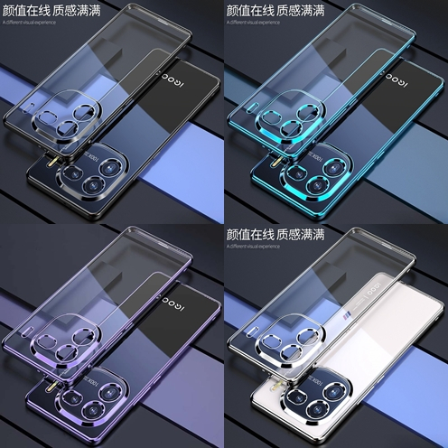 Jual Case Iqoo 12 5G Clear Luxury Plating Square Clear Bening Chrome ...