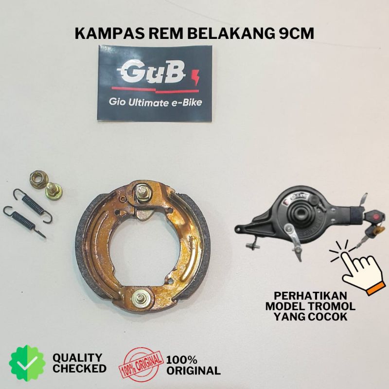Jual Brake Pad Kampas Rem Tromol Sepeda Listrik Belakang 9cm Universal ...