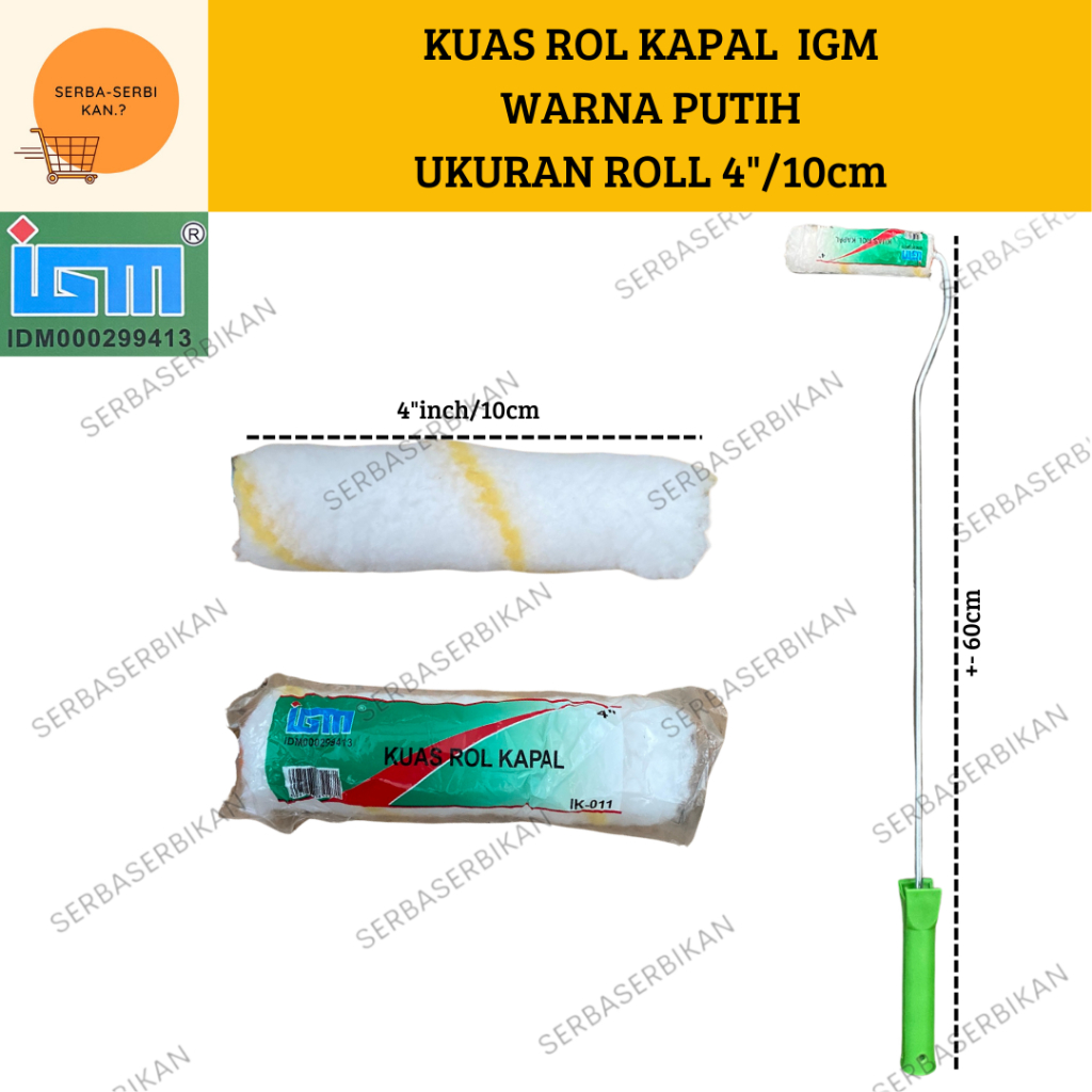 Jual KUAS ROL CAT KAPAL IGM 4"inch ROLL KECIL MINI BULU PUTIH | Shopee ...