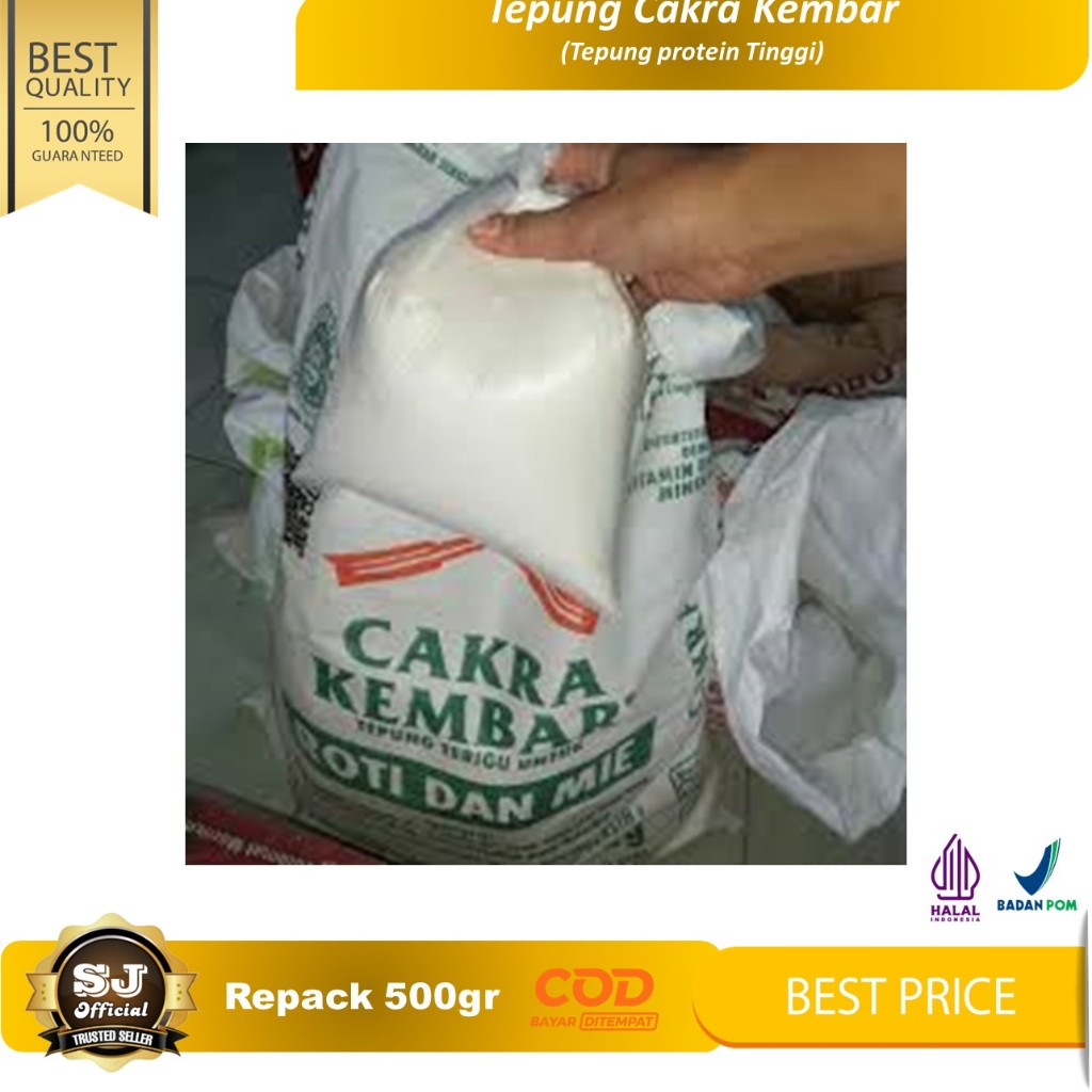 Jual TEPUNG TERIGU CAKRA KEMBAR Kiloan / Curah 500gr (Repack) - Tepung ...
