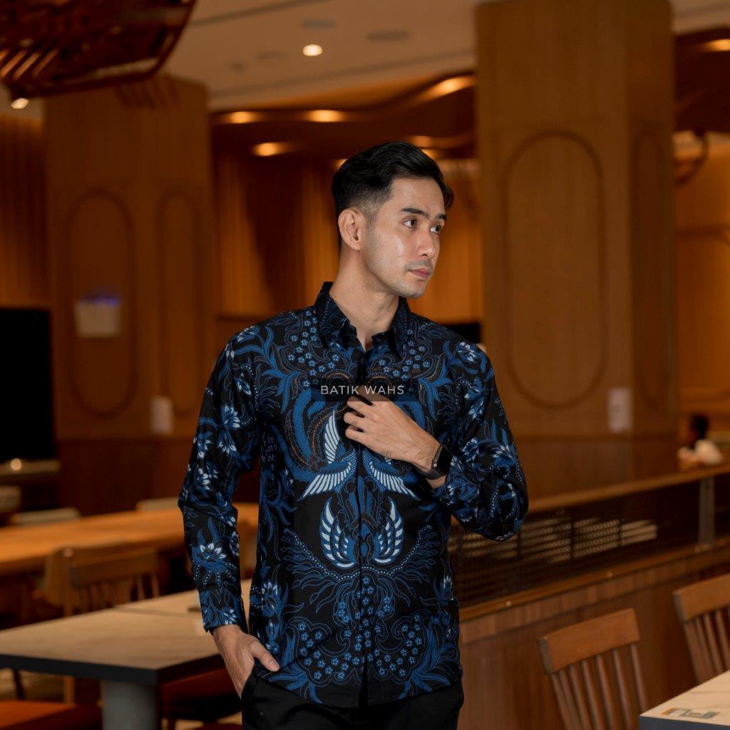 Jual WAHS BATIK - GURDO BIRU Baju Batik Pria Lengan Panjang Lapis ...