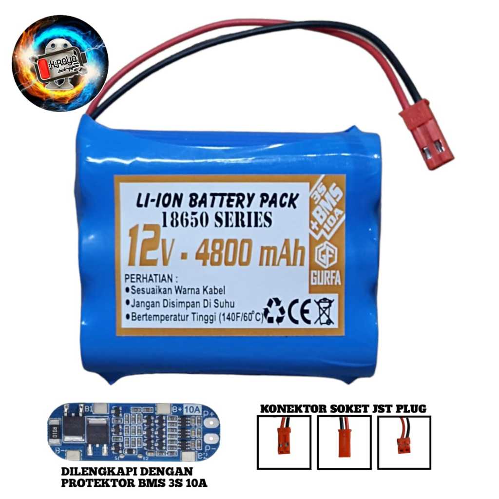 Jual Baterai PACK / Baterai Cas/ BateraiAlat Elktronik 3X 18650-3S BMS ...