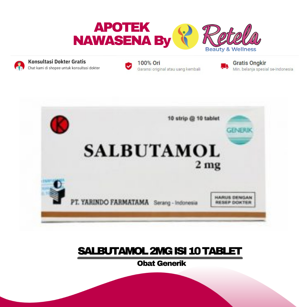 Jual SALBUTAMOL 2MG 1 STRIP 10 TABLET (Gen-Fahrenheit) | Shopee Indonesia