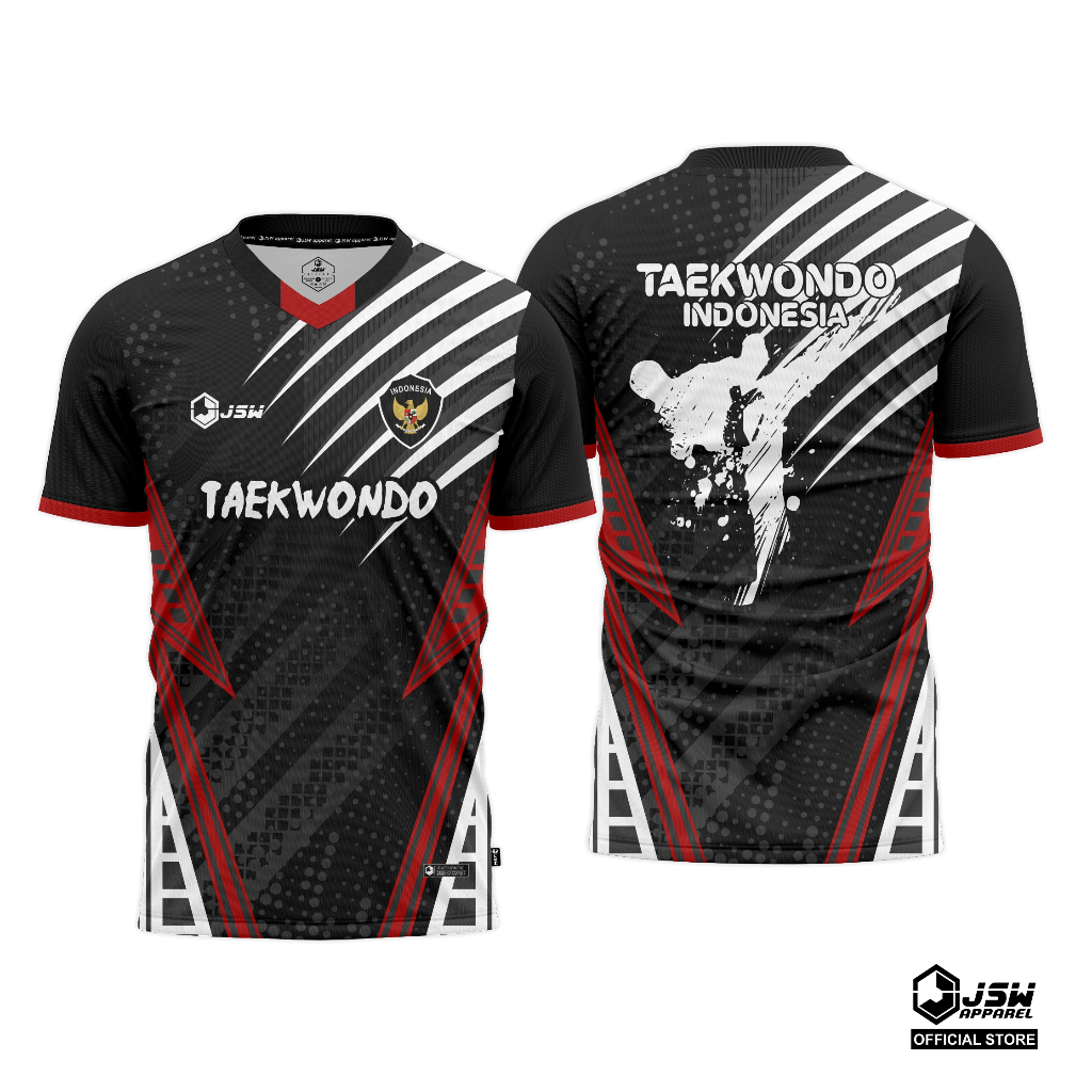 Jual JSW APPAREL - Jersey Taekwondo Indonesia Printing V Neck Variasi - Desain 05 | Shopee Indonesia