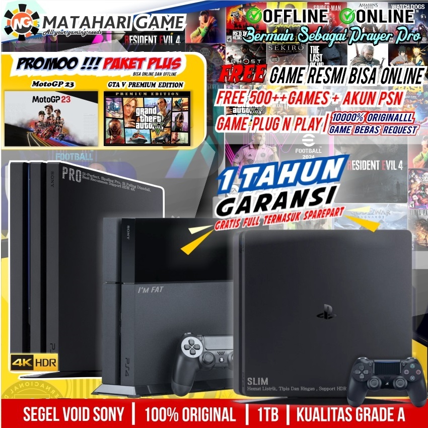 Jual Playstation 4 Original | PS4 SONY 1TB FAT | SLIM | PRO Bonus 500++ Games GARANSI 1TAHUN ...