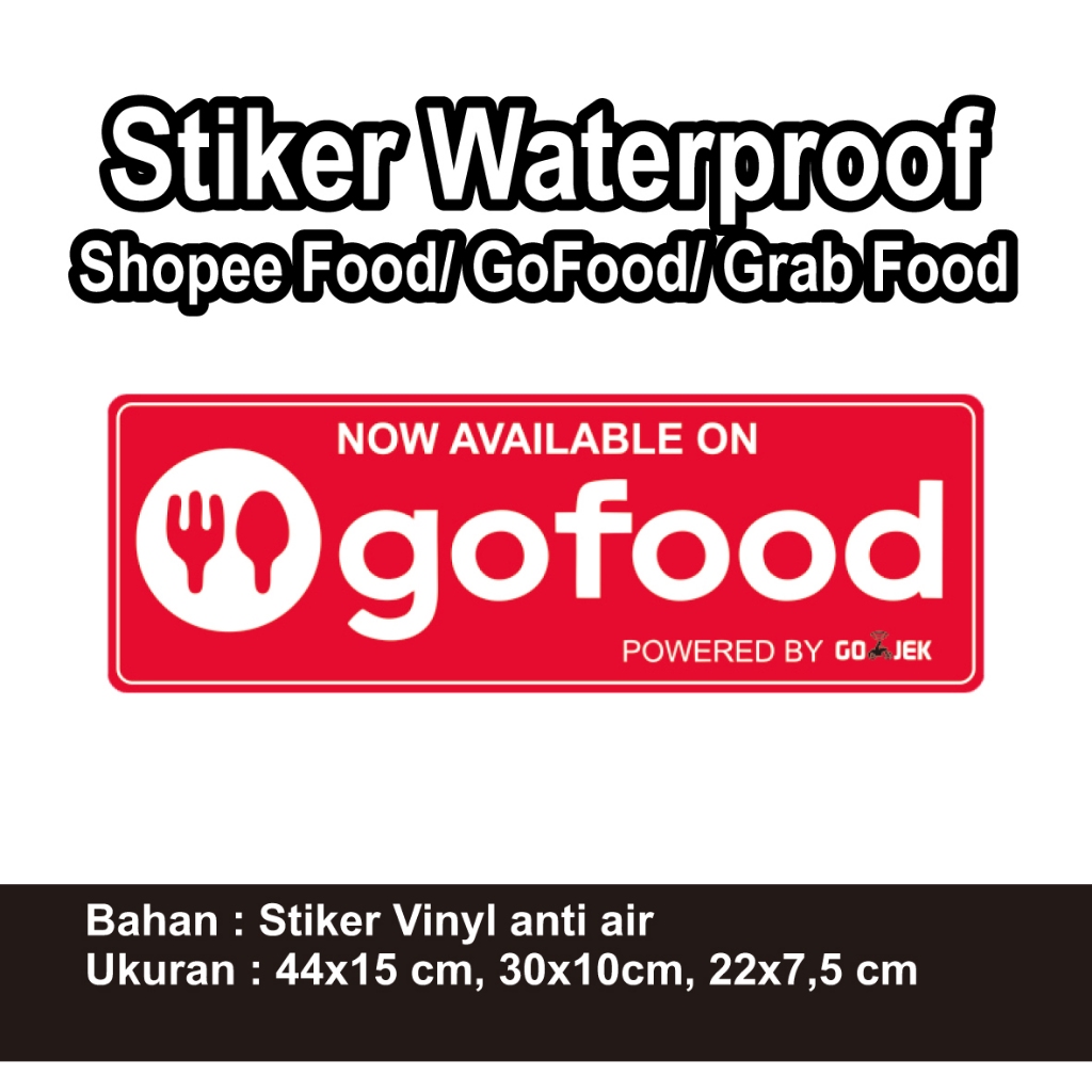 Jual Stiker Waterproof Shopee Food/ GoFood/ Grab Food | Shopee Indonesia