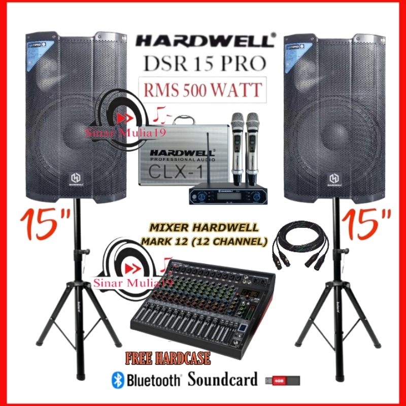 Jual Paket Sound System Speaker Hardwell DSR 15 PRO Mixer 12 Ch ...