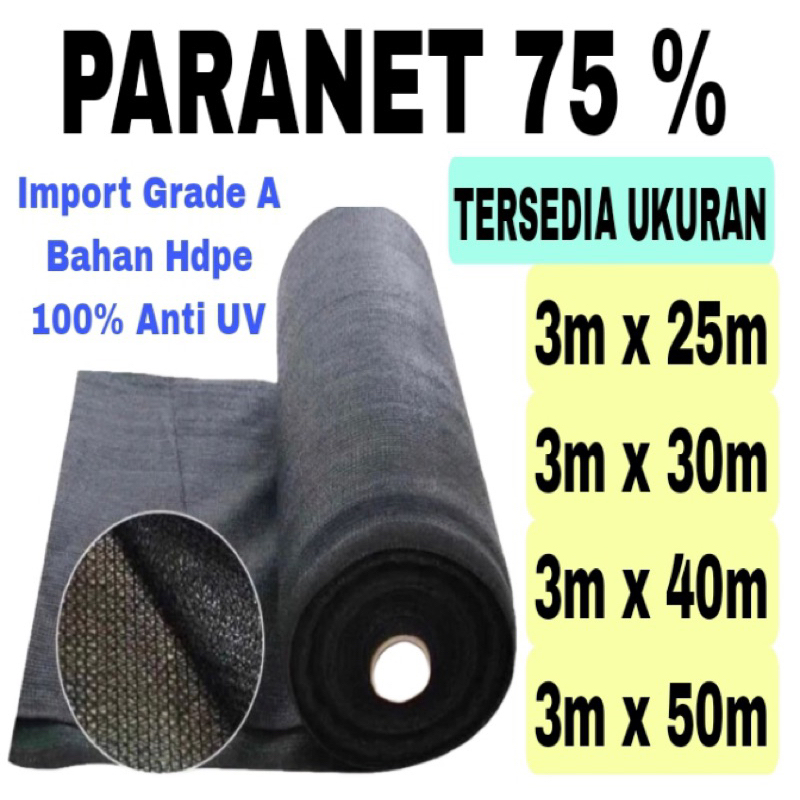 Jual JARING PARANET 75% SHADING NET | GRADE A | 100% ANTI UV ( BERBAGAI ...