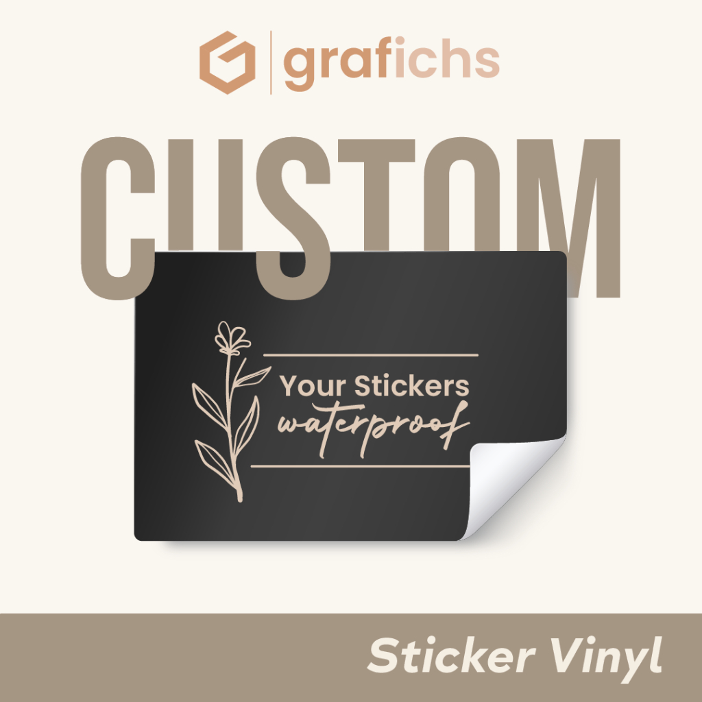 Jual Stiker Vinyl Waterproof Anti Air Custom by Grafichs | Shopee Indonesia