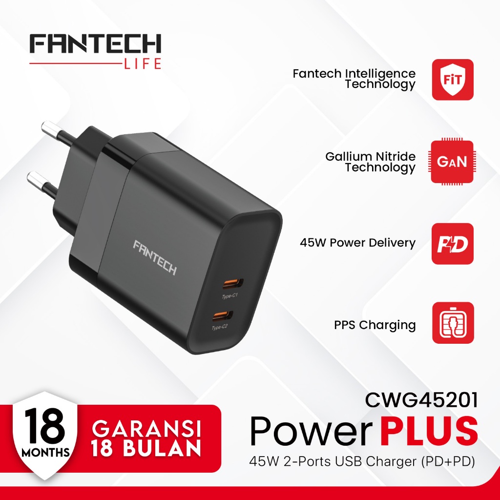 Jual Fantech Life Charger GaN Fast Charging Gan Charger Macbook Laptop ...