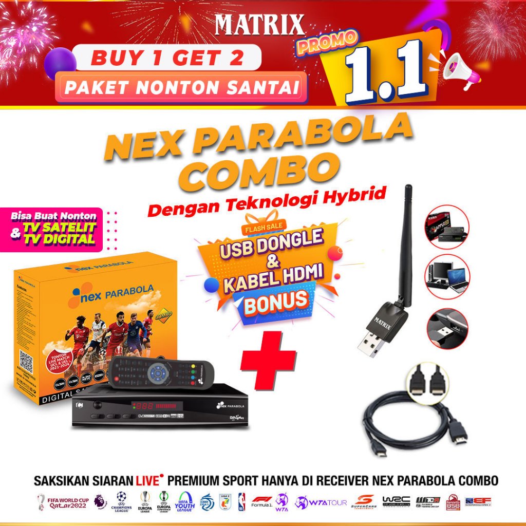 Jual RECEIVER NEX PARABOLA COMBO KUNING (BUY 1 GET 2) | Shopee Indonesia