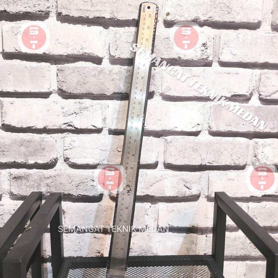 Jual PENGGARIS RULER MISTAR BESI BAJA STAINLESS 50CM 50 CM DELI DL8050Y ...