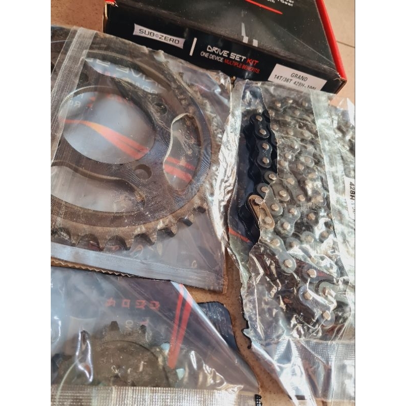 Jual GEAR PAKET GIGI TARIK GEAR SET GRAND 14T/36T - 428H/100L SUBZERO ...