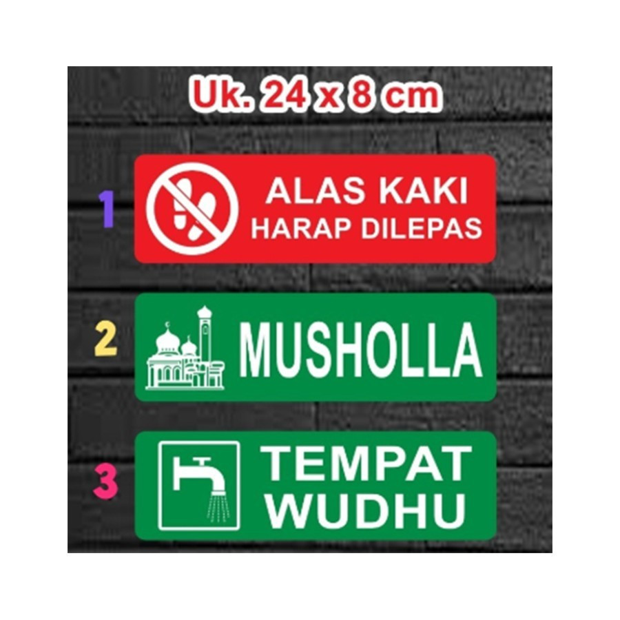 Jual STIKER LEBEL MUSHOLA/ ALAS KAKI/TEMPAT WUDHU SIGN RAMBU K3 ...