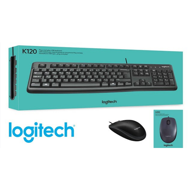 Jual Keyboard Mouse Logitech Combo ( K120+M90 KOTAK PISAH) | Shopee Indonesia