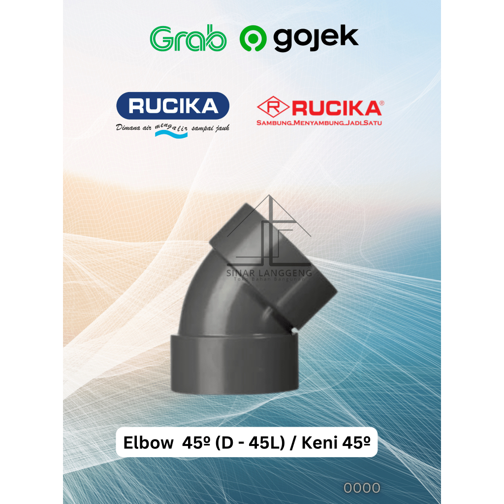 Jual ELBOW 45º PVC ( D ) 4" RUCIKA, KNEI / KNEE / KENI / KNIE / L 45 ...