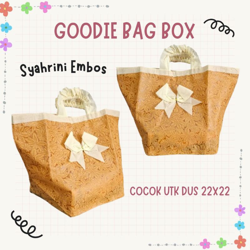 Jual Goodie bag Box SYAHRINI EMBOS (LUSINAN 12 PCS)/tas hajatan/tas dus nasi/tas hampers ...