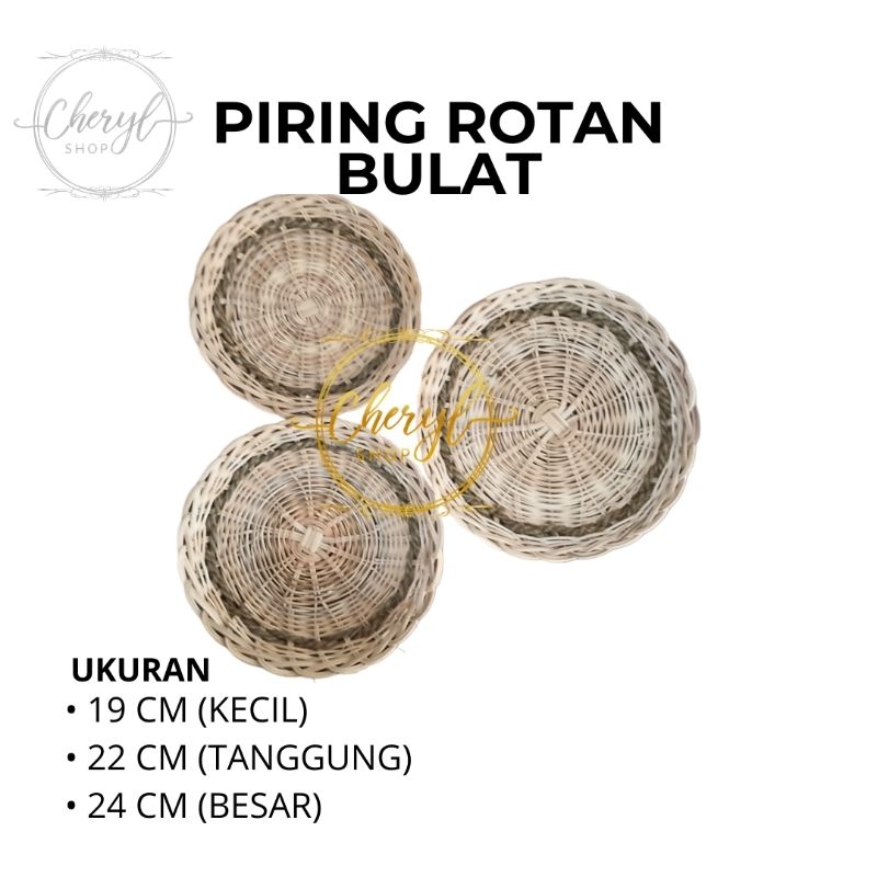 Jual PIRING ROTAN ANYAM / PIRING ROTAN ASTHETIC / PIRING ROTAN BULAT ...