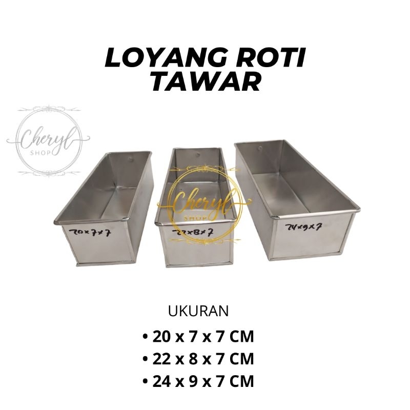 Jual (1 PCS) LOYANG ALUMINIUM ROTI TAWAR UKURAN 20 X 7 X 7 CM & 22 X 8 ...